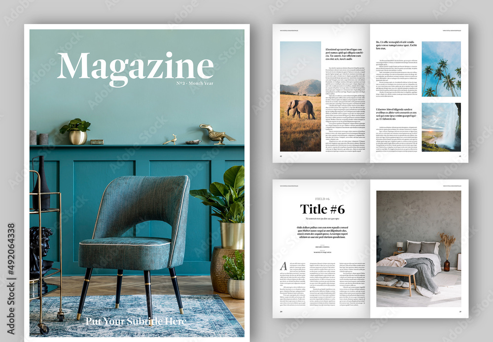 Magazine Layout Stock Template | Adobe Stock