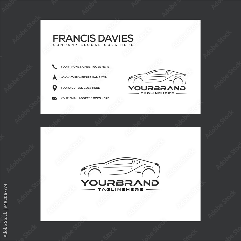 Professional car company business logo visiting card design Stock ...
