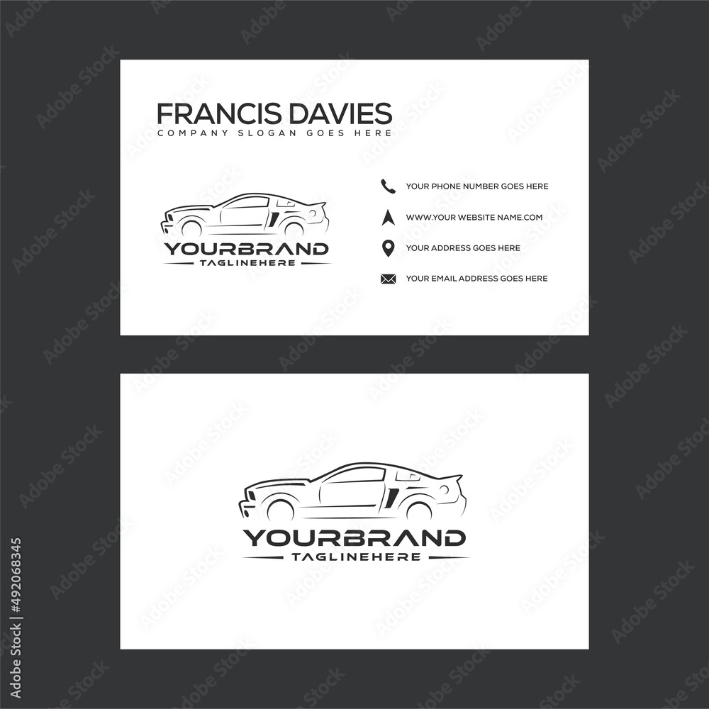 Professional car company business logo visiting card design Stock ...