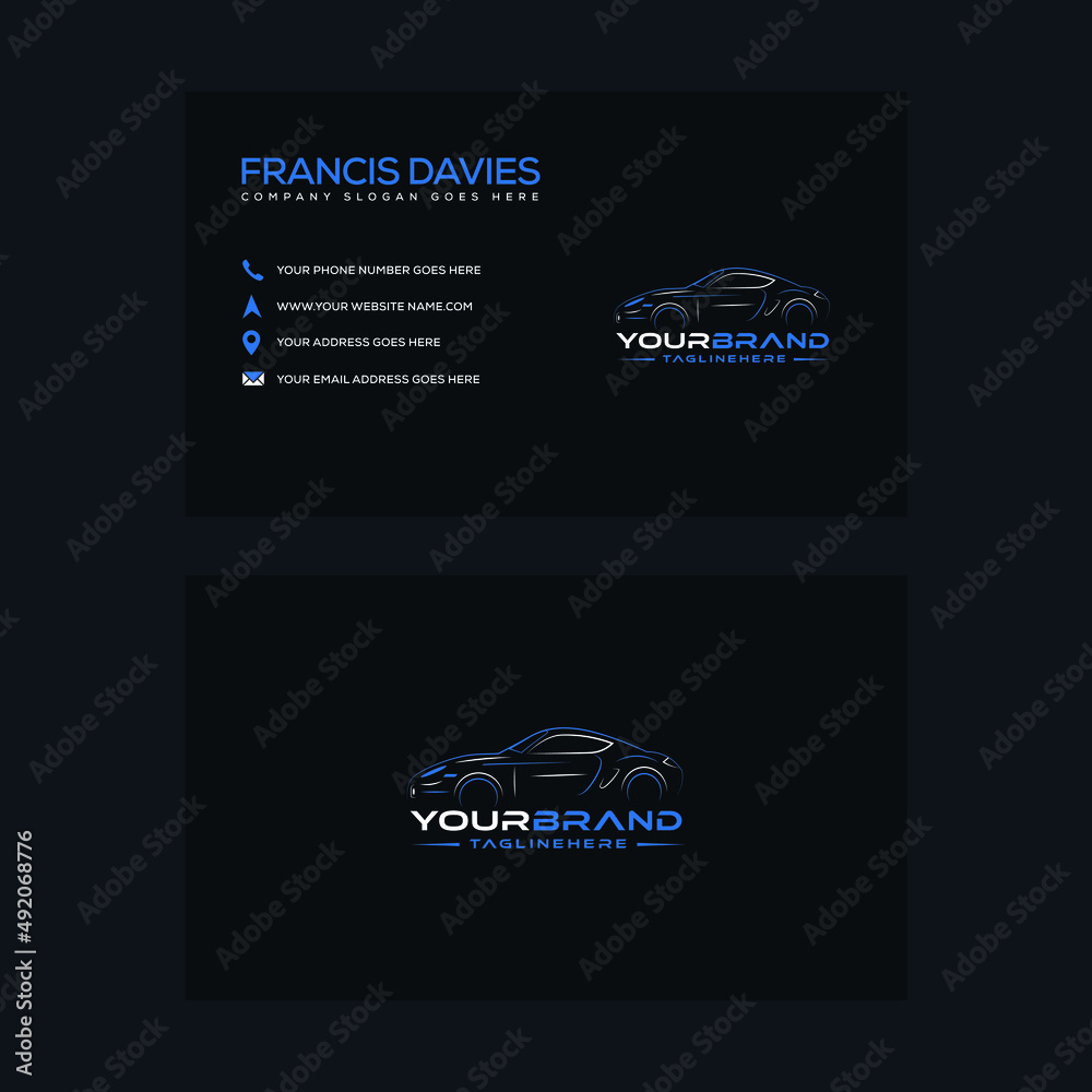 Professional car company business logo visiting card design Stock ...