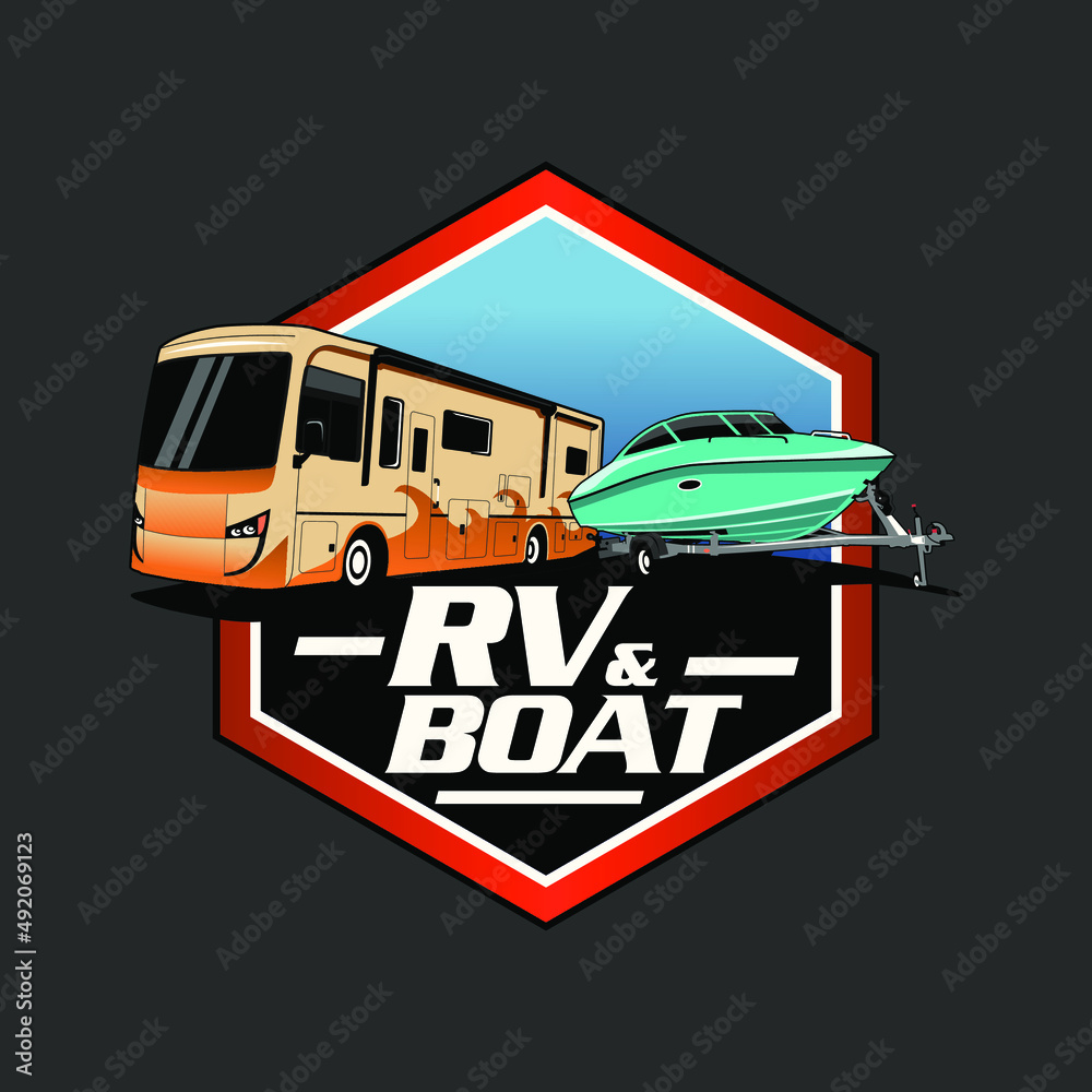 Automotive RV & Boat Logo Design Car Vector RV vector Boat Vector Stock ...