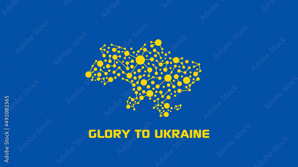 Ukraine Tech Map with copy space. Network connectivity concept. Stock ...