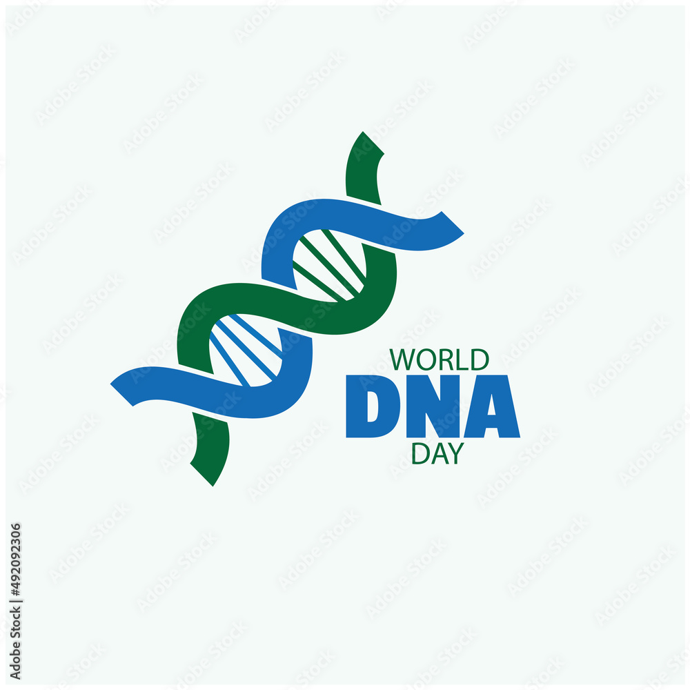 world dna day vector graphics for world dna day celebration. flat ...