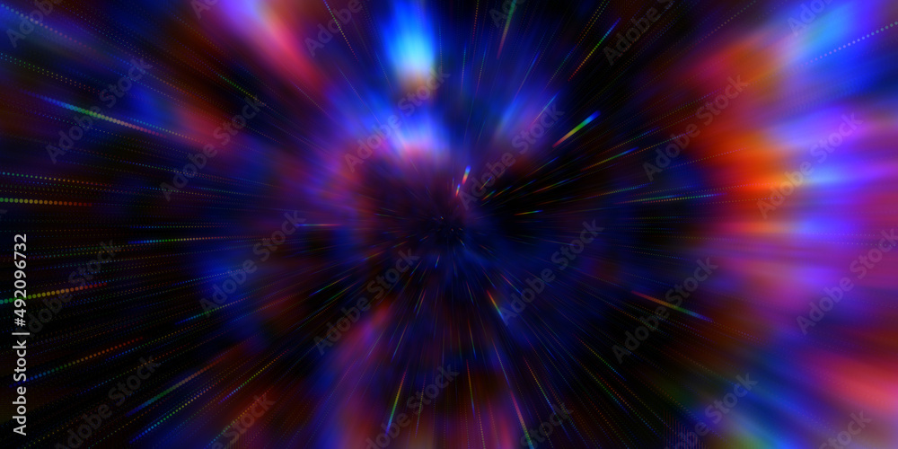 Digital glitch and distortion cosmos violet pink blue lights effect ...