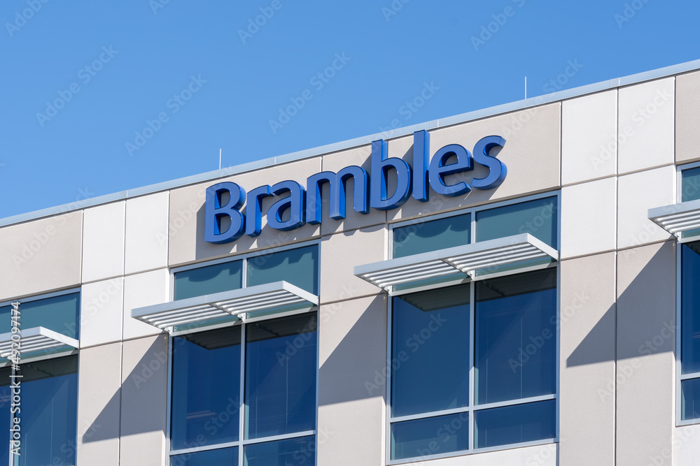 Orlando, Florida, USA - January 30, 2022: Brambles sign on their office ...