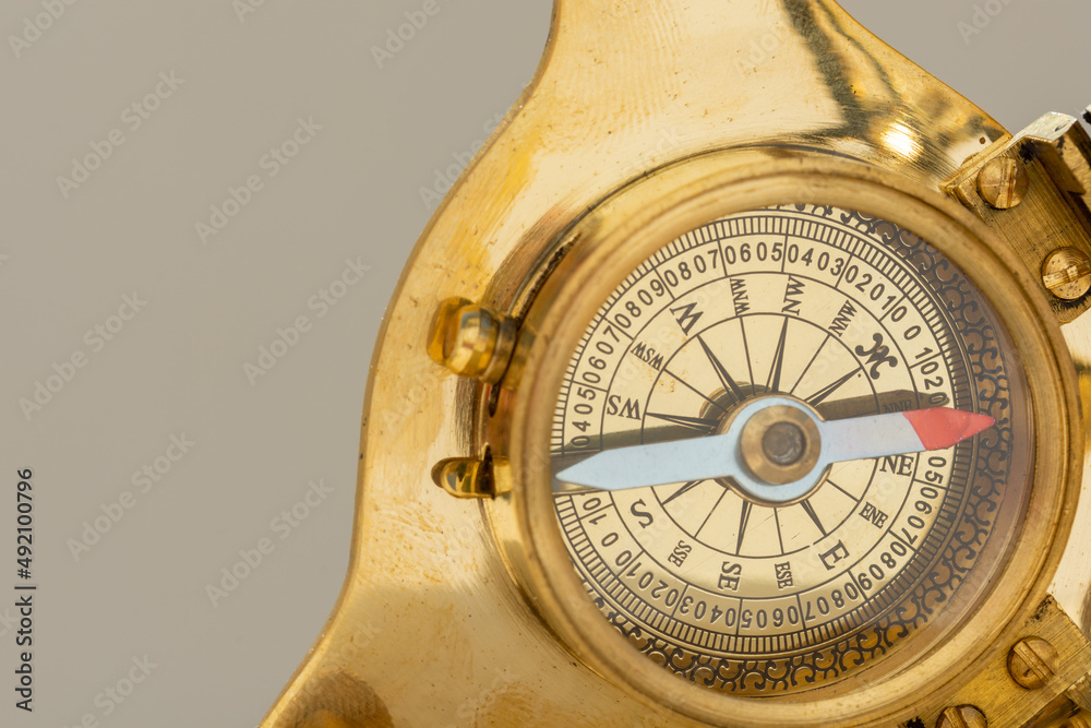 Detail of an antique maritime bronze solar compass Stock Photo | Adobe ...