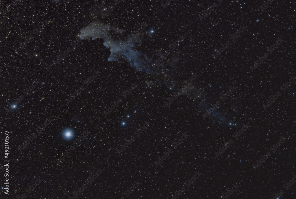 Witch head nebula IC 2118 reflection nebula and the star Rigel on the ...