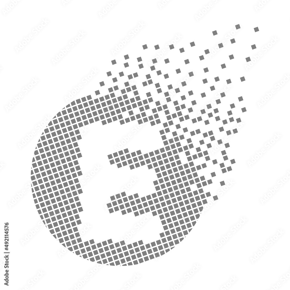 Round letter E fast pixel dots. Pixel art with letter e. Integrative ...