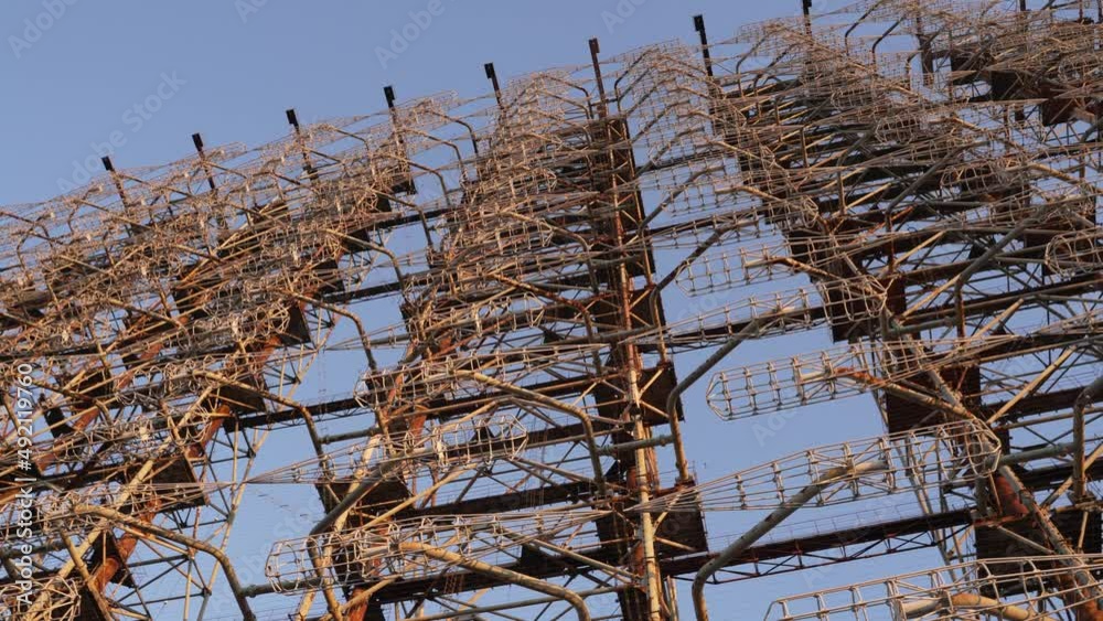 Video Stock Duga horizon radar systems in Chernobyl, Ukraine. Soviet ...