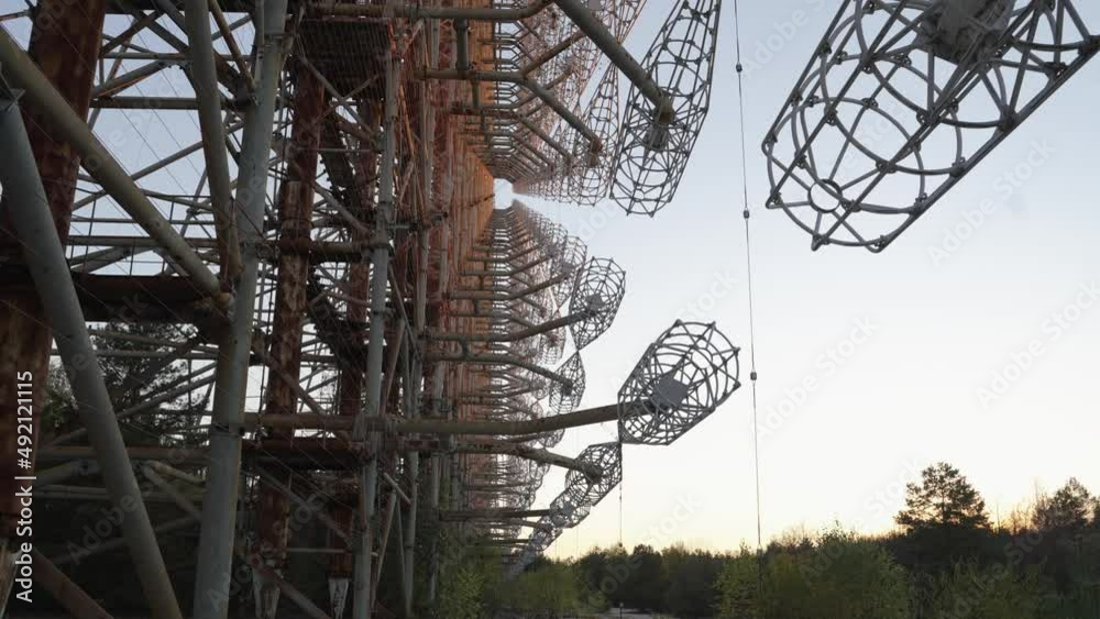 Duga horizon radar systems in Chernobyl, Ukraine. Soviet over-the ...