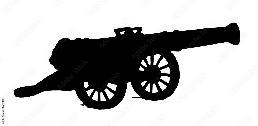 Ancient iron cannon. Vector drawing Stock Vector | Adobe Stock