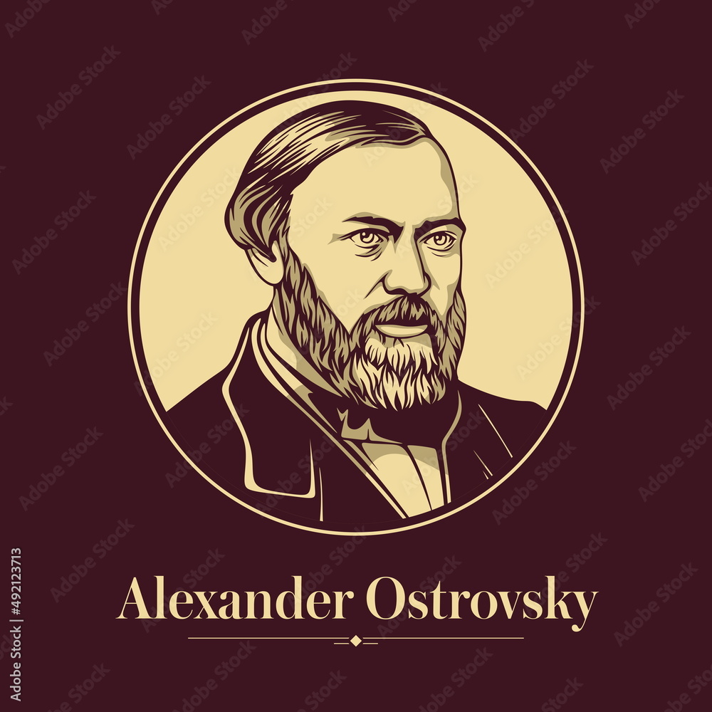 Vector portrait of a Russian writer. Alexander Ostrovsky was a Russian ...