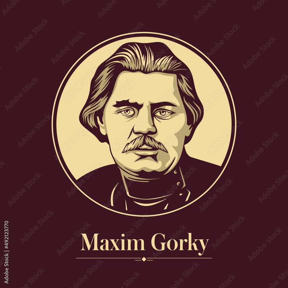 Vector portrait of a Russian writer. Maxim Gorky was a Russian writer ...