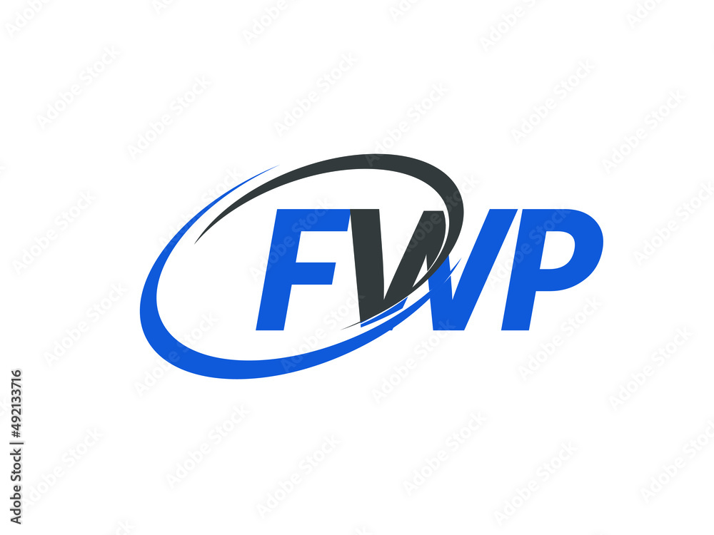 FWP letter creative modern elegant swoosh logo design Stock Vector ...