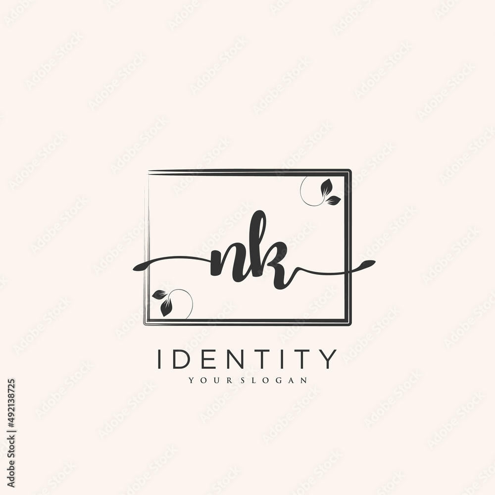 NK Handwriting logo vector of initial signature, wedding, fashion ...