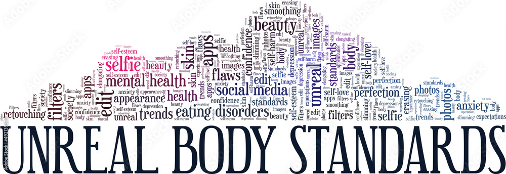 Unreal Body Standards conceptual vector illustration word cloud ...