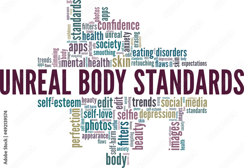 Unreal Body Standards conceptual vector illustration word cloud ...