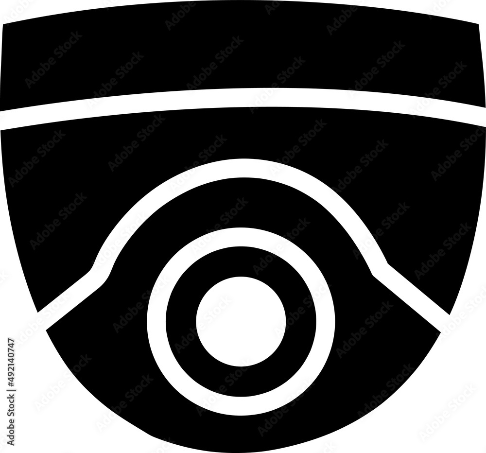 Cctv round camera black isolated vector icon. Surveillance, video ...