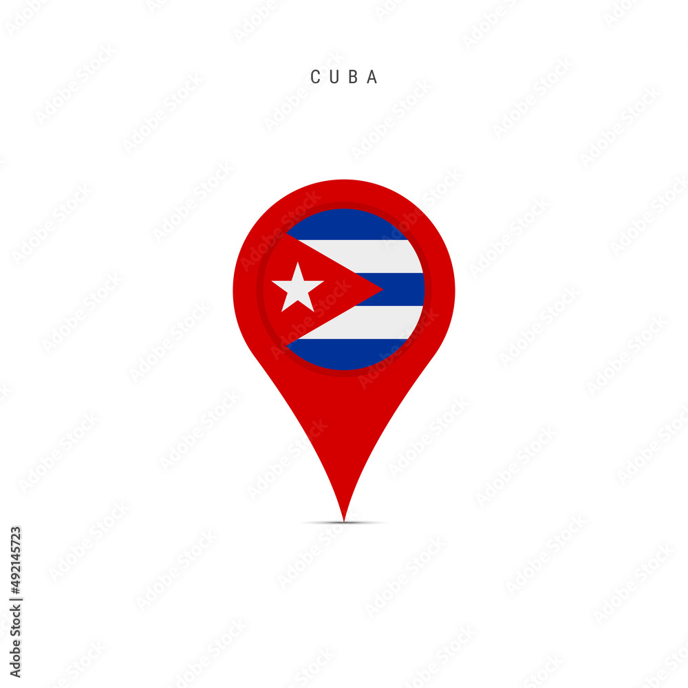 Teardrop map marker with flag of Cuba. Cuban flag inserted in the ...