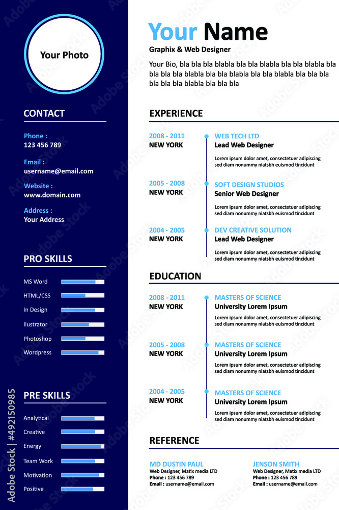 Template Curriculum Vitae Cool Elegant Simple, You can edit this CV ...
