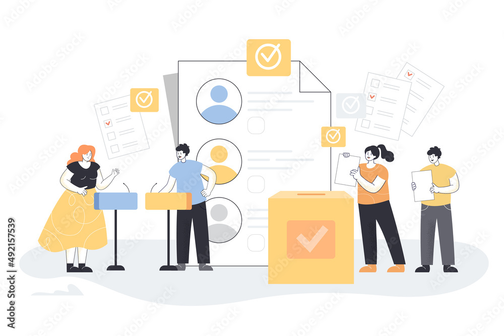 People Voting Cartoon