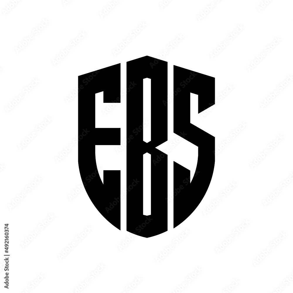EBS letter logo design. EBS modern letter logo with black background ...