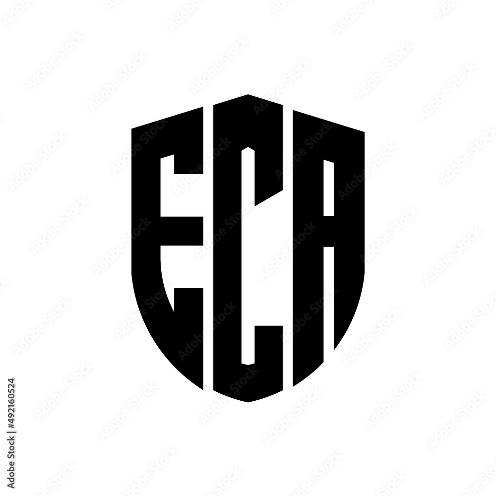 ECA letter logo design. ECA modern letter logo with black background ...