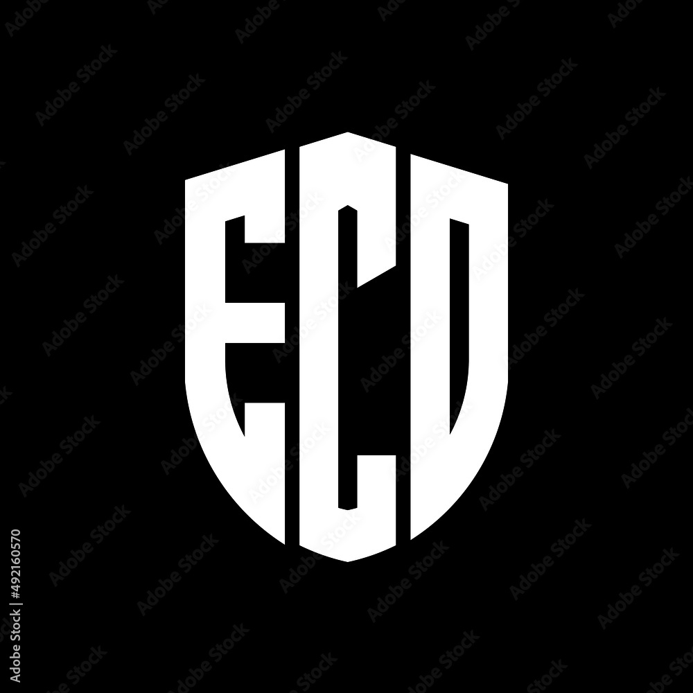 ECD letter logo design. ECD modern letter logo with black background ...