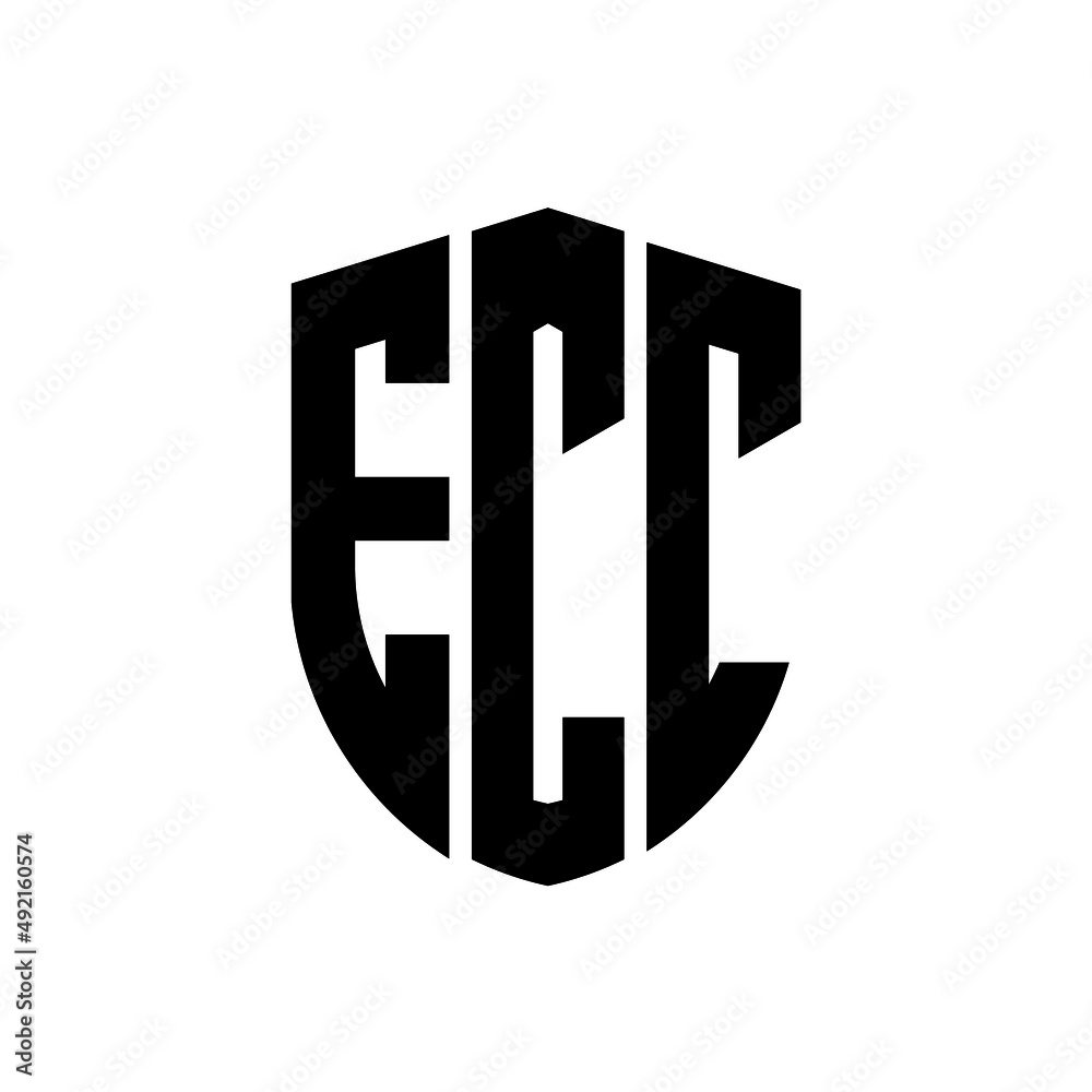 ECC letter logo design. ECC modern letter logo with black background ...