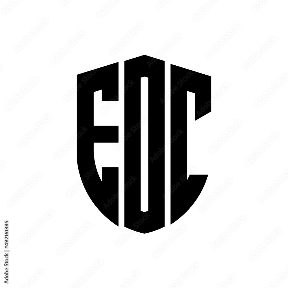 EDC letter logo design. EDC modern letter logo with black background ...