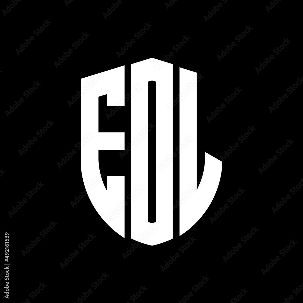 EDL letter logo design. EDL modern letter logo with black background ...