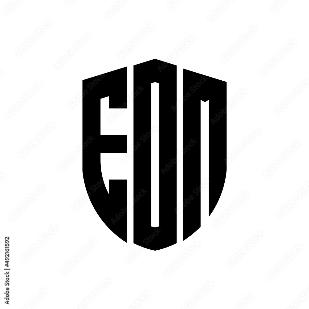 EDM letter logo design. EDM modern letter logo with black background ...