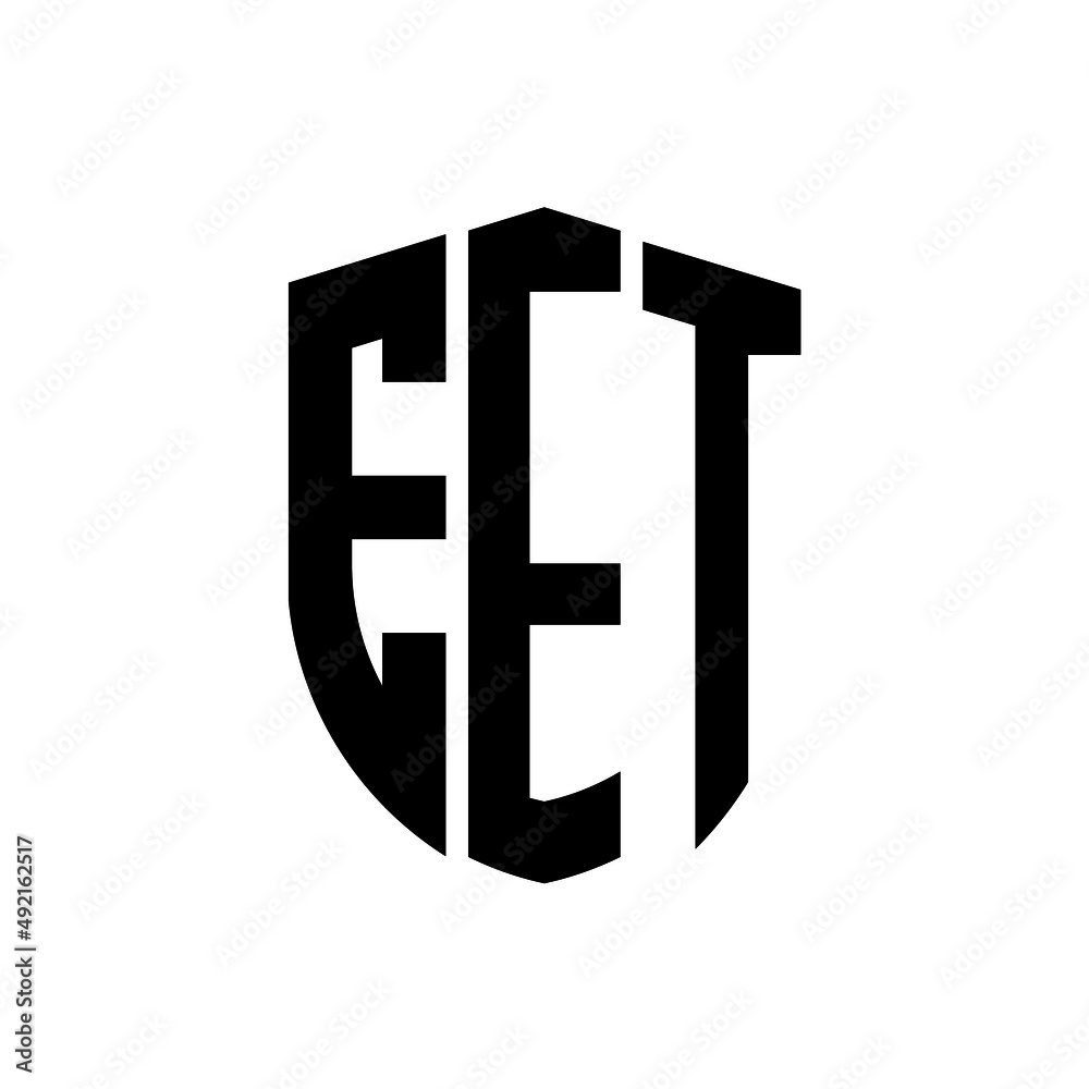 EET letter logo design. EET modern letter logo with black background ...