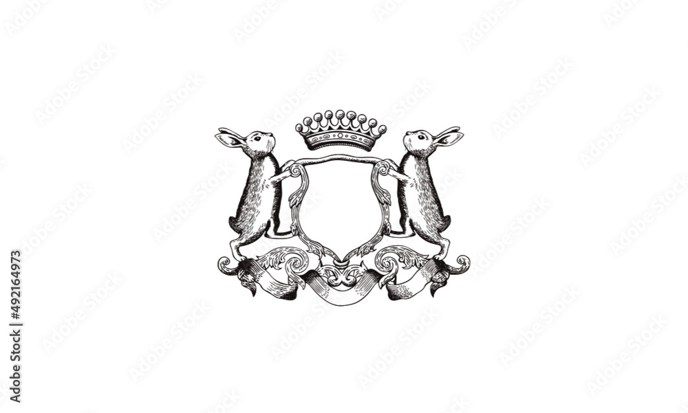 rabbits logo Stock Vector | Adobe Stock