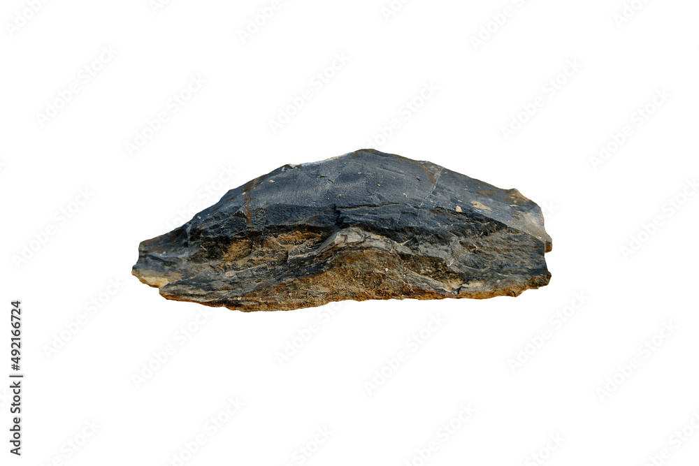 Poster Sample of gray shale sedimentary rock isolated on white ...