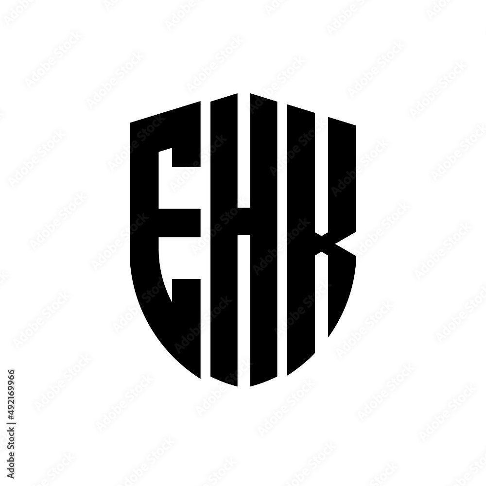 EHK letter logo design. EHK modern letter logo with black background ...