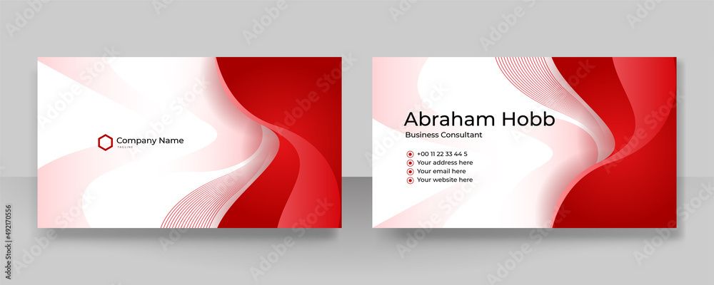 Modern stylish red business card vector design. Creative and clean ...