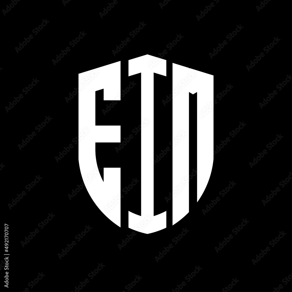 EIM letter logo design. EIM modern letter logo with black background ...