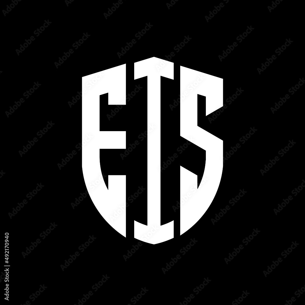 EIS letter logo design. EIS modern letter logo with black background ...