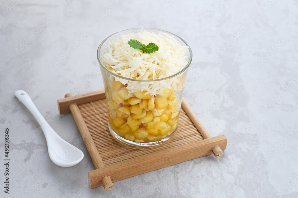 Jasuke (Jagung Susu Keju) is a traditional Indonesian snack, steamed ...
