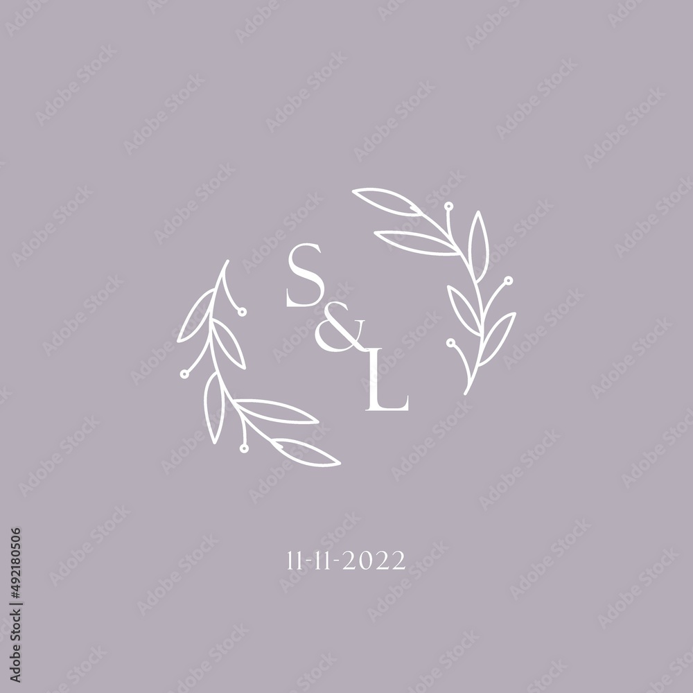 Initials SL wedding monogram logo inspiration Stock Vector | Adobe Stock