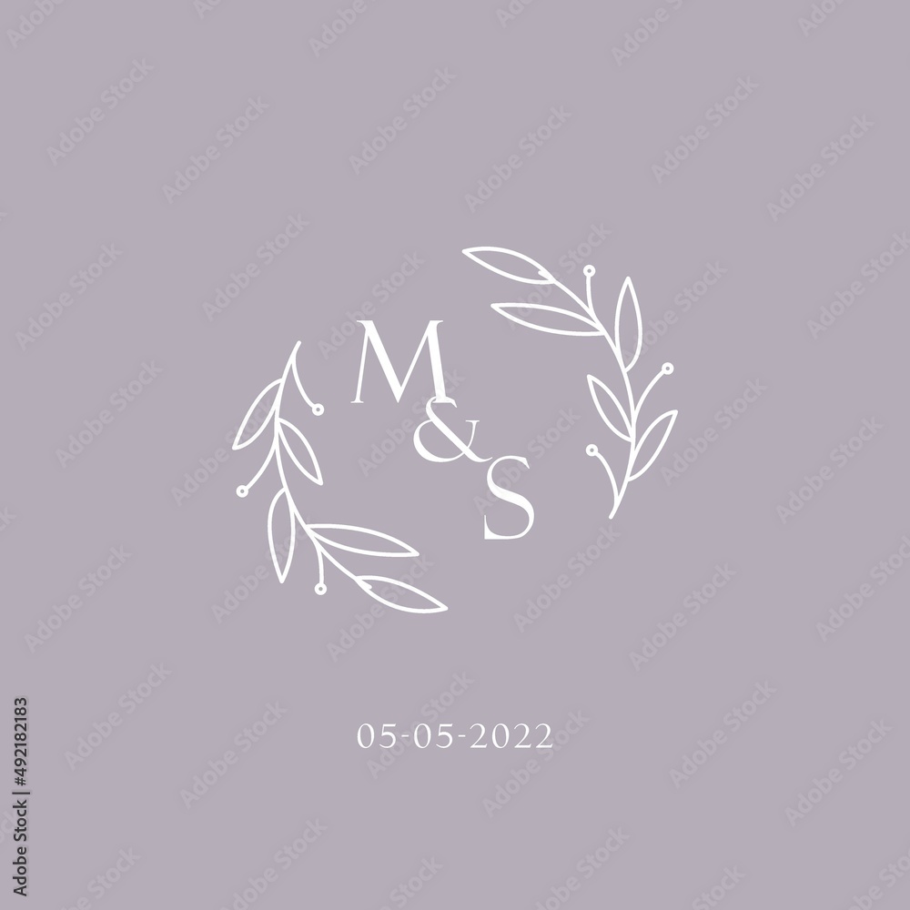 Initials MS wedding monogram logo inspiration Stock Vector | Adobe Stock
