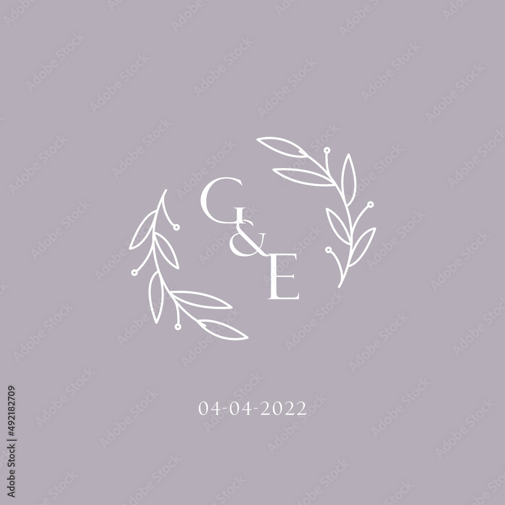 Initials GE wedding monogram logo inspiration Stock Vector | Adobe Stock