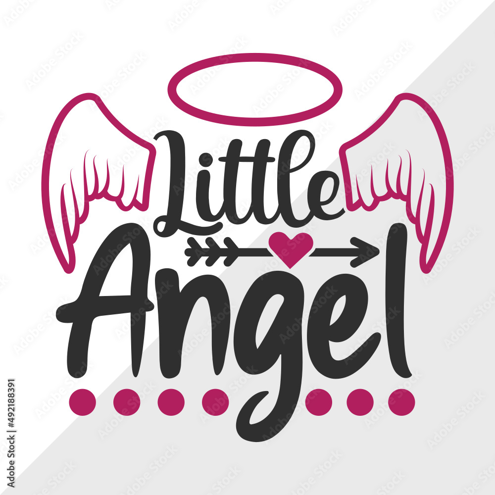 Little Angel SVG Cut File | Angel Svg | Newborn Svg | Child Svg | Cute ...