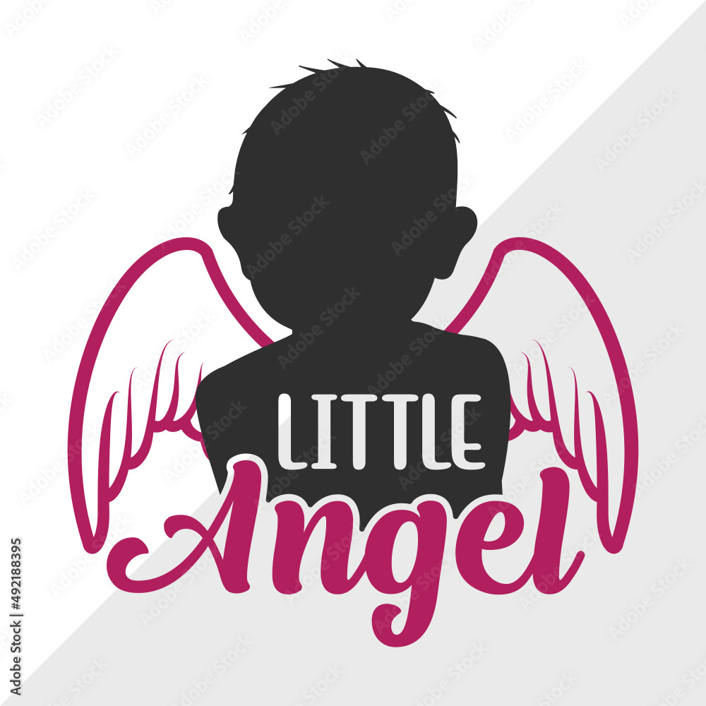 Little Angel SVG Cut File | Angel Svg | Newborn Svg | Child Svg | Cute ...