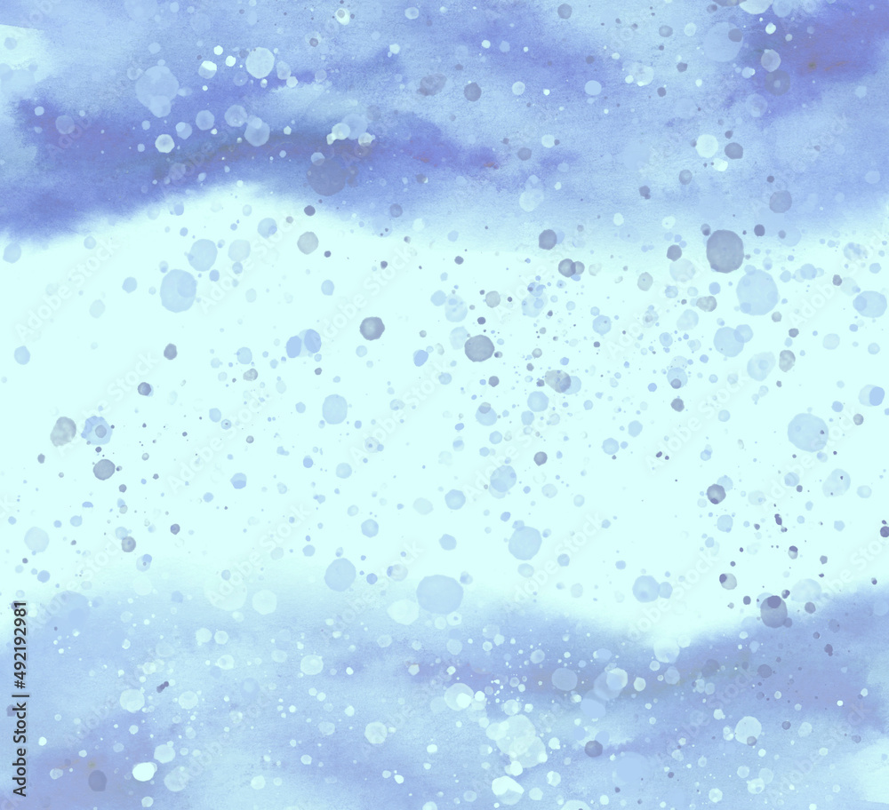 Watercolor line of blue paint, splash, smear, blot, abstraction ...