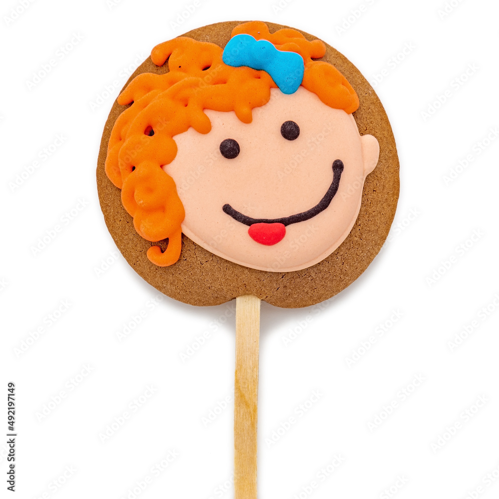Gingerbread baby face with a smile, knowledge day at school Stock Photo ...