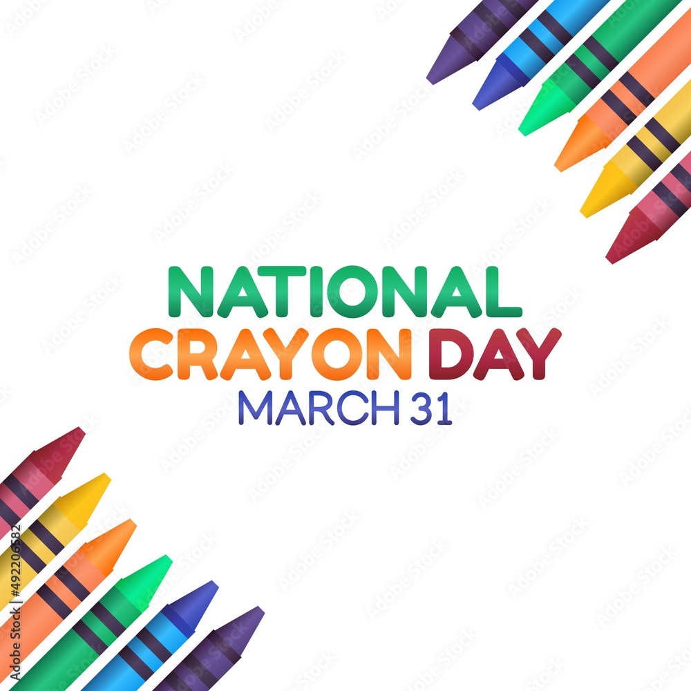 vector graphic of national crayon day good for national crayon day celebration. flat design ...