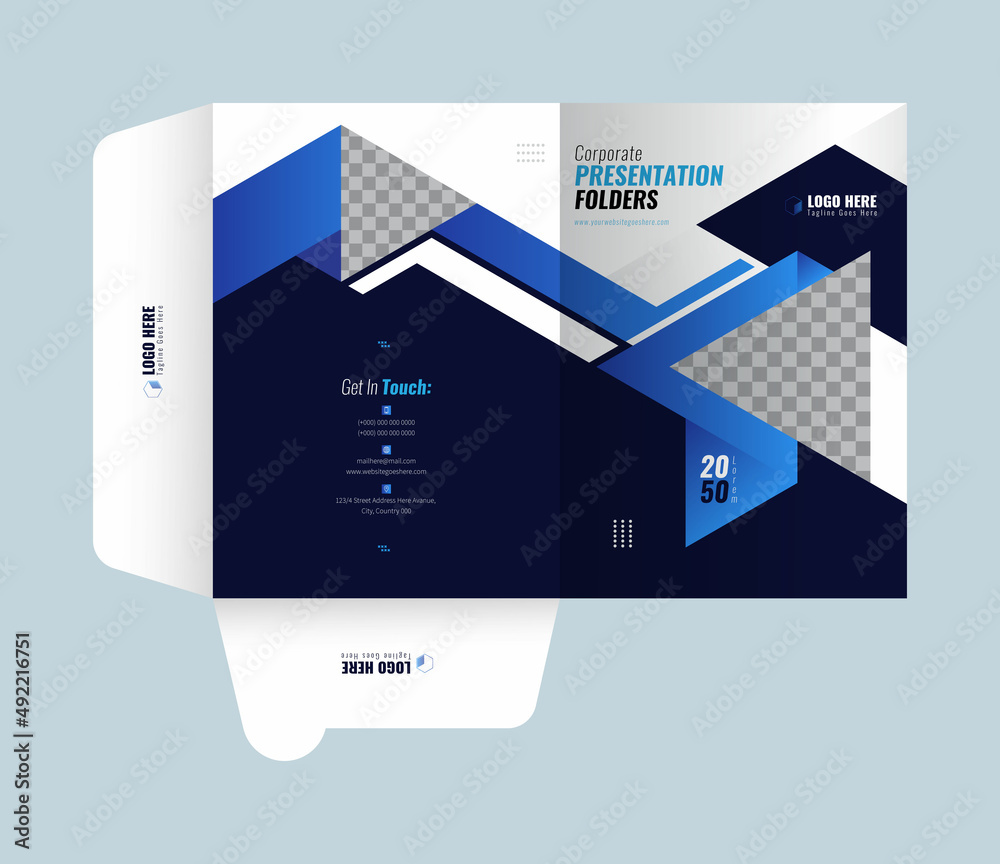 Bi fold Presentation Folder Design Template. Business Folder Template ...