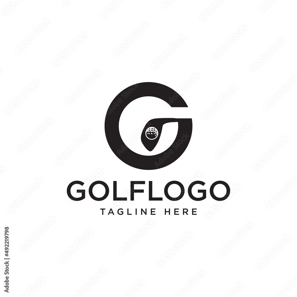 Golf Club Emblem Logo Vector Design With Ball Tee Logo Elements Letter ...